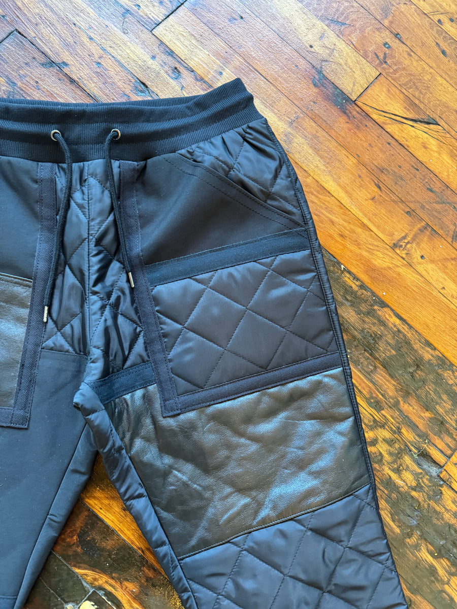 Patch work diamond quilted pants (black) 1 of 1 – HAMID HOLLOMAN